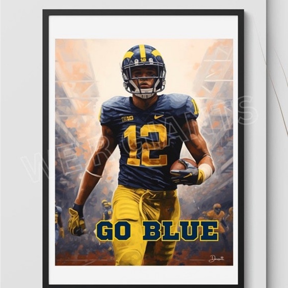 Art | Michigan Wolverines Football Go Blue Poster Print 11x17 Wall Art ...
